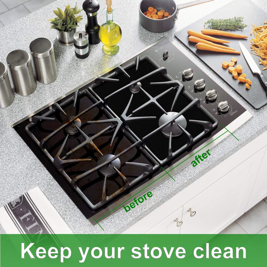 Gas Stove Burner Liners, 10 Pack Non-Stick Reusable Gas Range Protectors Stove Top Covers for Gas Burners Heat-resistant,Double Thickness, Dishwasher Safe 10.6βx10.6β