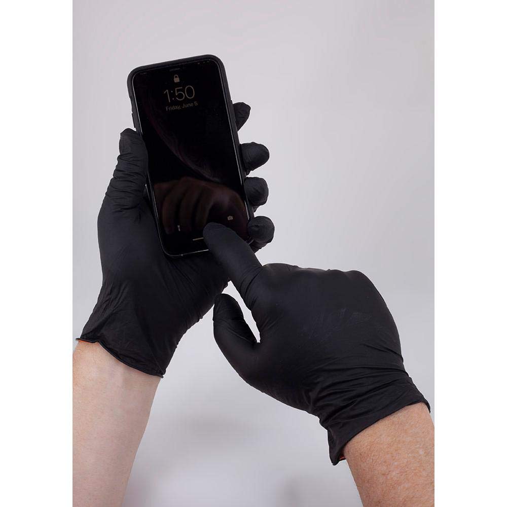 HDX Black Heavy Duty 6 mil Nitrile Gloves 10pk Powder Free