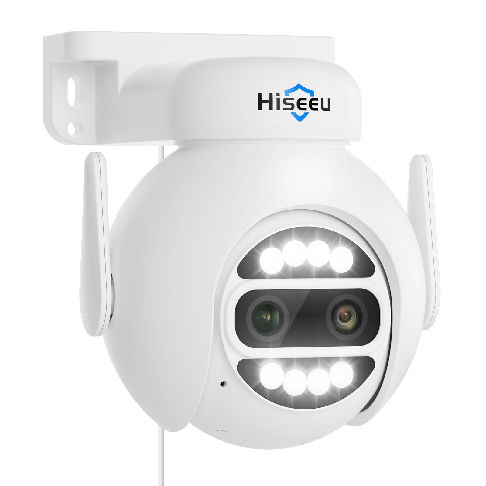 Hiseeu 4MP Security Camera,10X Zoom Dual-Lens Security Wireless Camera, 2 Ways Audio/ IP65 Waterproof,PTZ Outdoor Surveillance Camera Compatible with Alexa/Wireless Cameras System