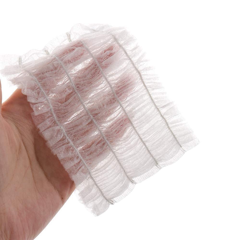 Greenour 100 Count Disposable Headbands for Facials Spa Head Wraps Soft Non-woven Individually Wrapped (White)