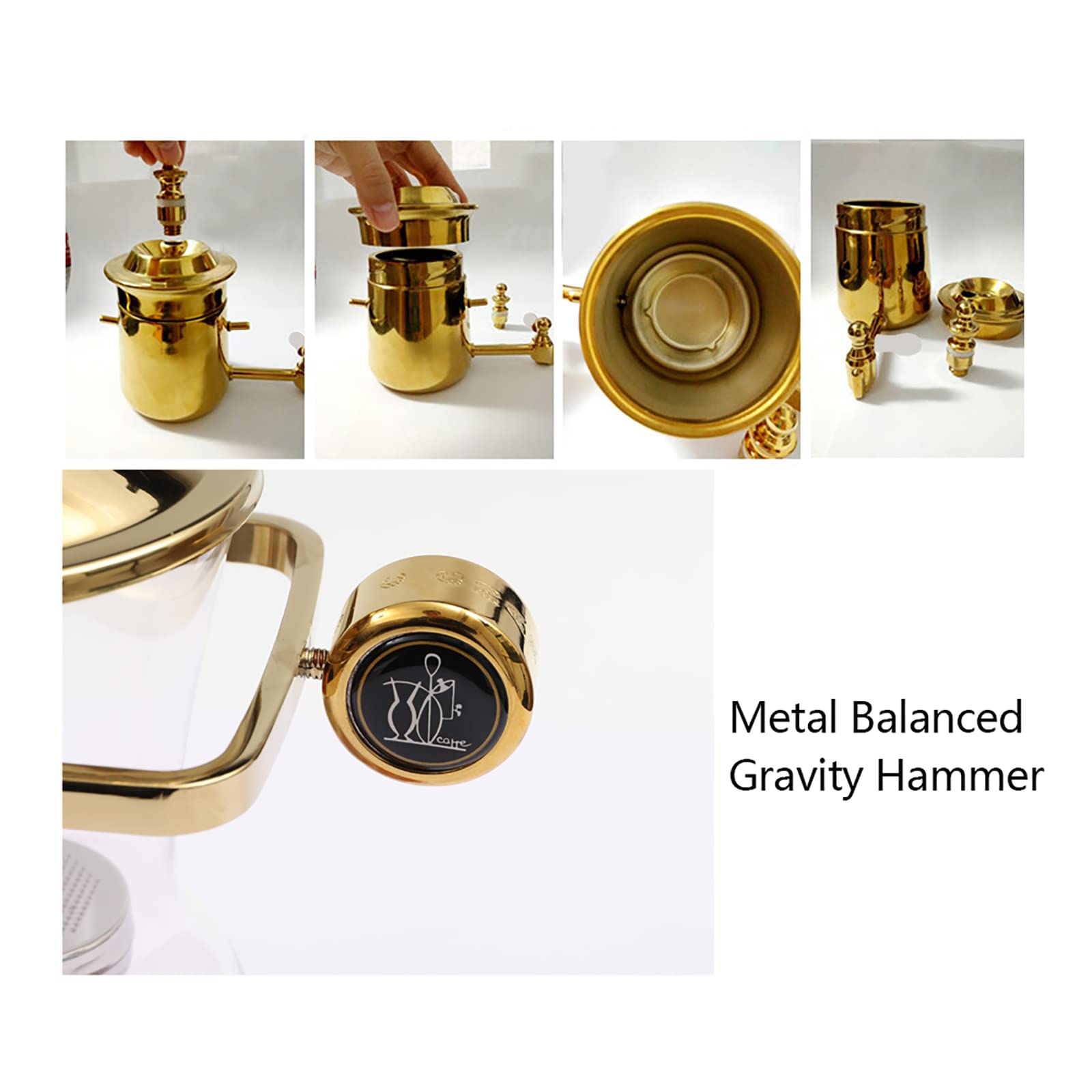 Goudergo Retro Coffee Machines,Espresso Machine,Gold Syphon Coffee Brewer for Home & Office & Coffee Shop