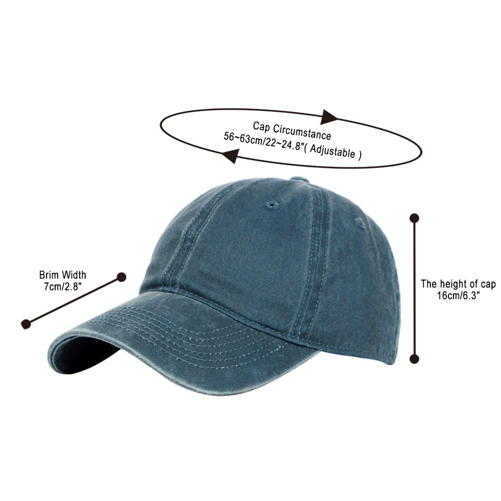 Glamorstar Classic Unisex Baseball Cap Adjustable Washed Dyed Cotton Ball Hat (One Size, Red Wine+Black+Navy)