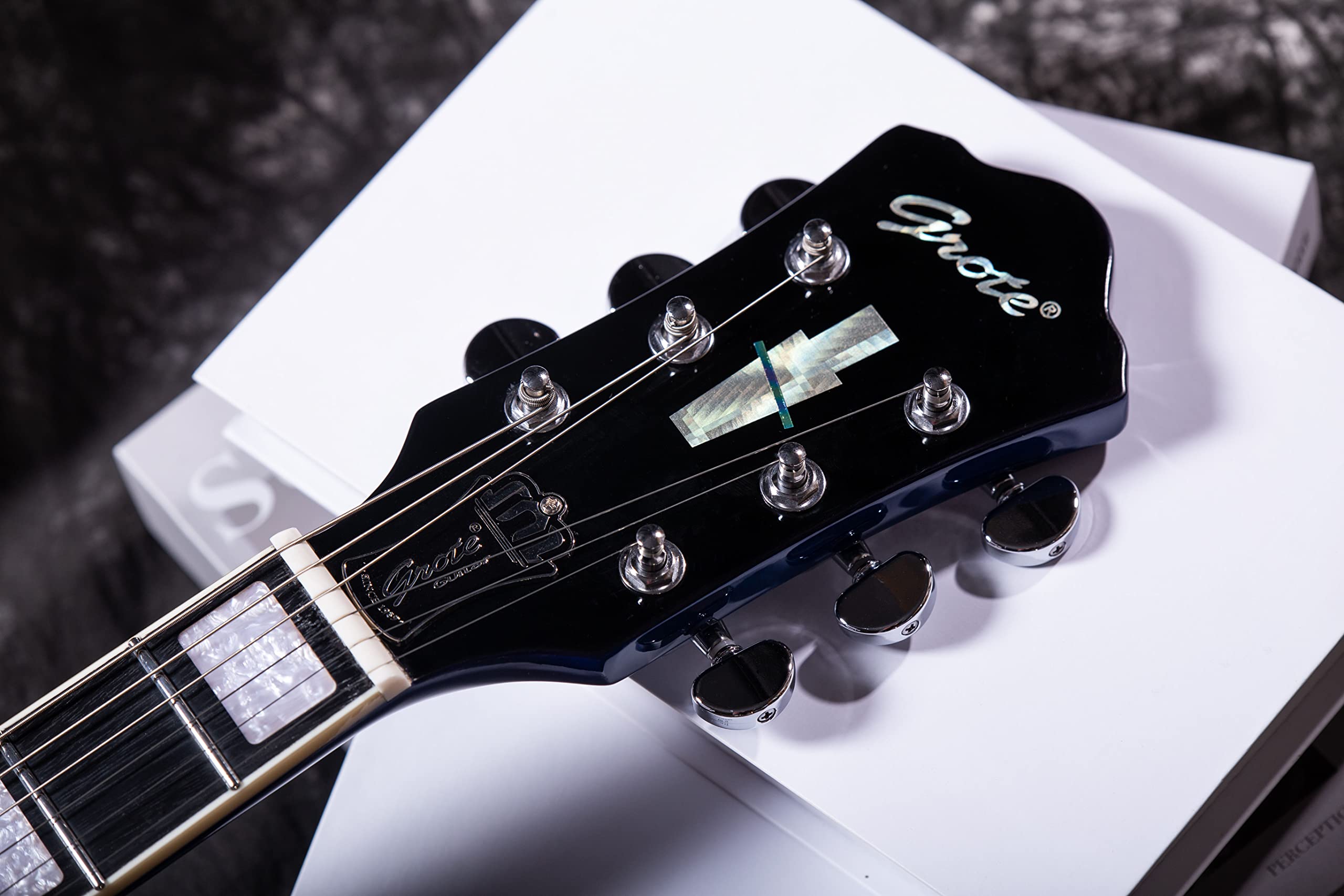 Grote Semi-Hollow Body Electric Guitar Thinline Arched-top Coils Splitting With Gigbag GYS-35 (Brown)