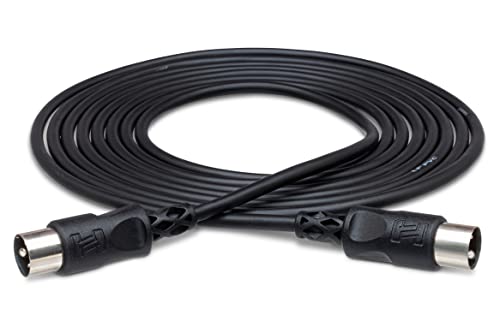 HOSA MID-320BK 5-Pin DIN to 5-Pin DIN MIDI Cable, 20 Feet & MID-305BK 5-Pin DIN to 5-Pin DIN MIDI Cable, 5 Feet
