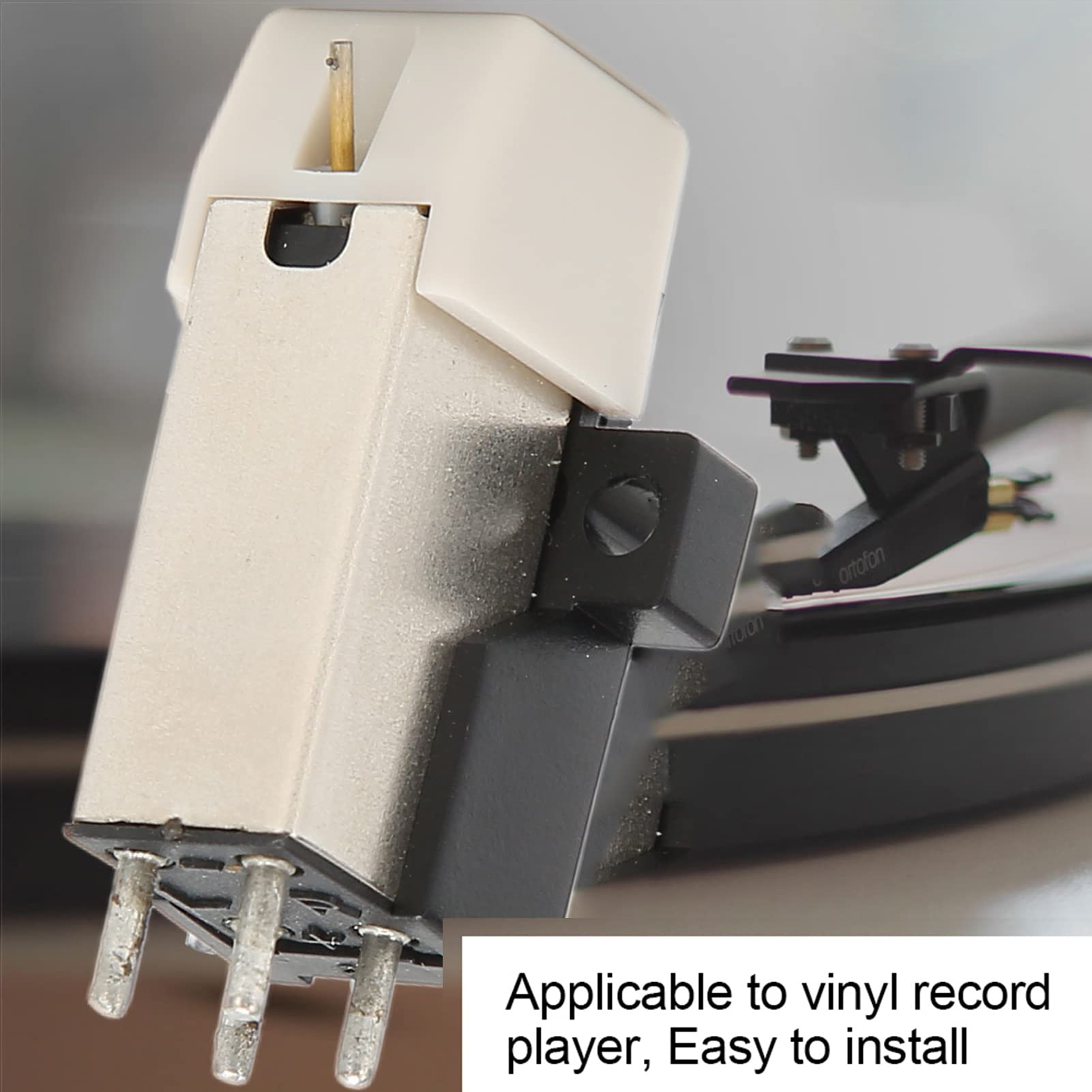 Hakeeta Turntable Cartridge, Phono Cartridge w/Stylus, Mount Phonograph Cartridge for Turntable Record Player, Turntable Cartridge with Elliptical Stylus