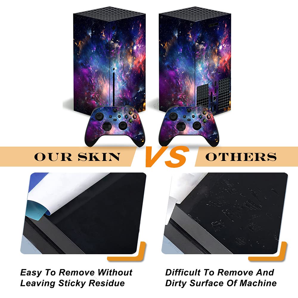 FOTTCZ Vinyl Skin for Xbox Series X Console and Controllers, Sticker Decal Protect Xbox Series X Devices - Nebula Collision