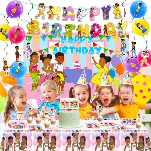 Gracie Corner Party Decorations - 155Pcs Gracies Corner Decorations include Banner Tablecloth Backdrop Ballons Cupcake Cake Toppers Tableware Hanging Swirls. Gracie Corner Birthday Decorations