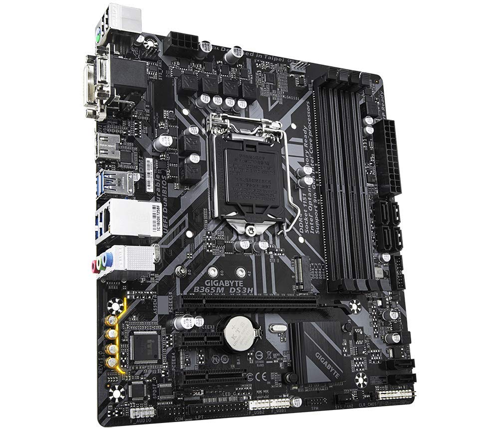 GIGABYTE B365M DS3H (LGA1151/Intel/Micro ATX/USB 3.1 Gen 1 (USB3.0) Type A/DDR4/Motherboard), 10.43 x 10.43 x 2.12 inches