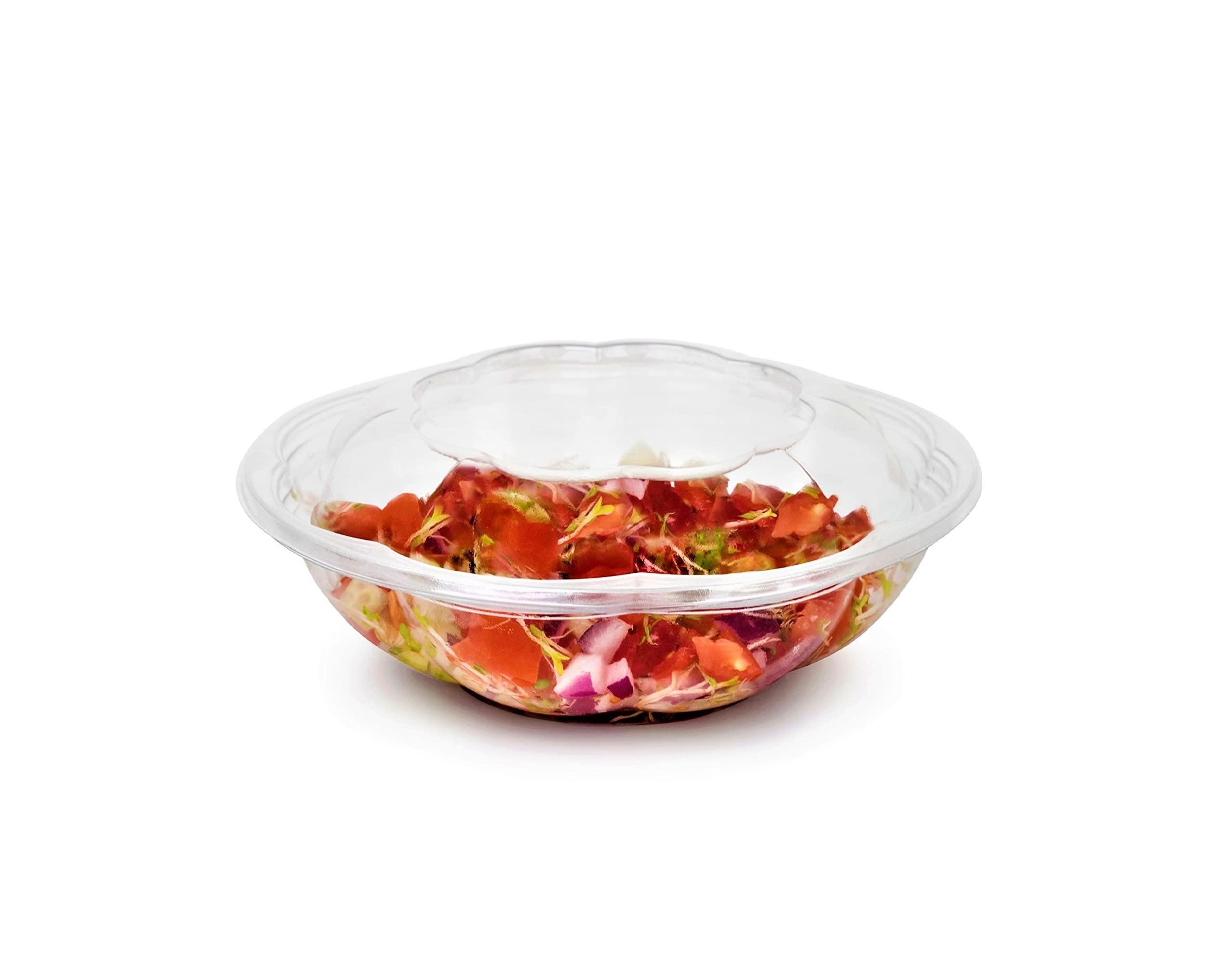 Green Direct 18 oz. Salad Containers with Lids - Pack of 50 | Clear Plastic Salad Bowls for Lunch, Serving, and Mixing