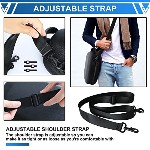 Honghao Protective Case for Quest 2 with Shoulder Strap, Black Heavy Duty VR Carrying Travel Bag for Meta/Oculus Quest 2 Elite Headset Accessories Portable Hard Storage Case
