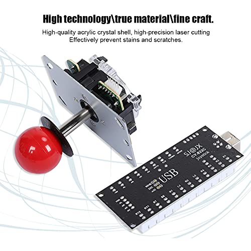 KOSDFOGE Game DIY Kit 30/24 Cassette Button, 5P Rocker Single Kit Black USB Core Board Arcade Kit,Joystick Controller Zero Delay (Red)