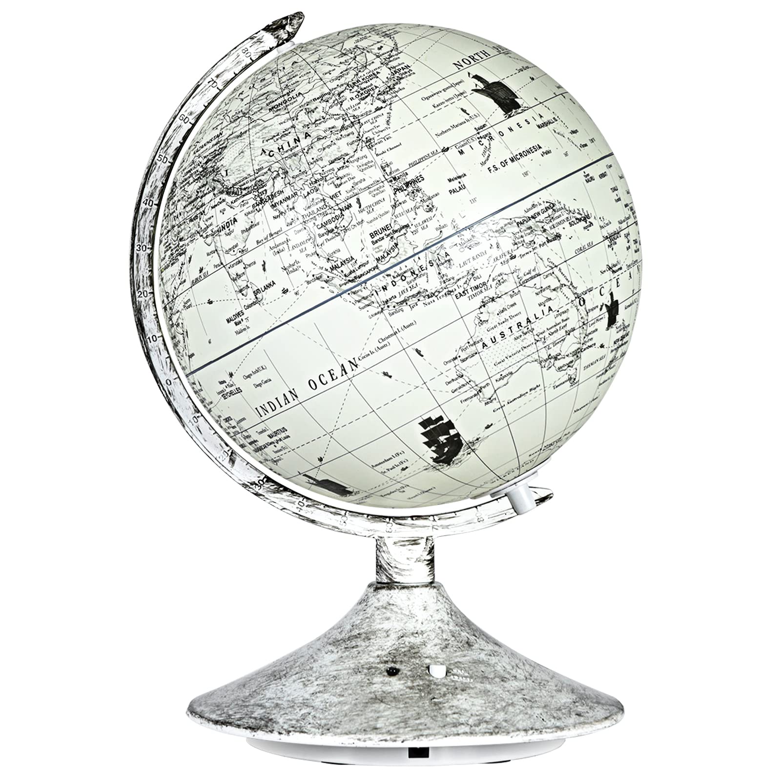Goplus Illuminated Desktop World Globe, 13’’ 3 IN 1 Educational Geographic World Globe for Kids Learning, 360° Rotation Interactive Decorative Earth Globe w/Build-in LED Light, World Map and Constellation View for Classroom, Office