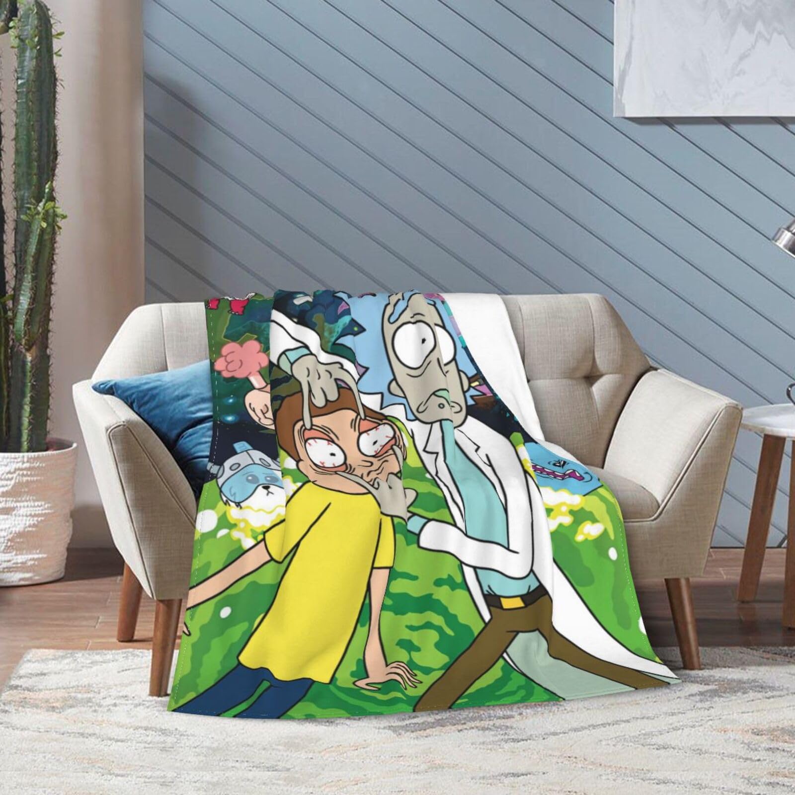 Funny Blanket Cartoon Blanket Warm Soft Throw Blanket for Sofa Bed Bedroom Living Room Dormitory Car 50"X40"
