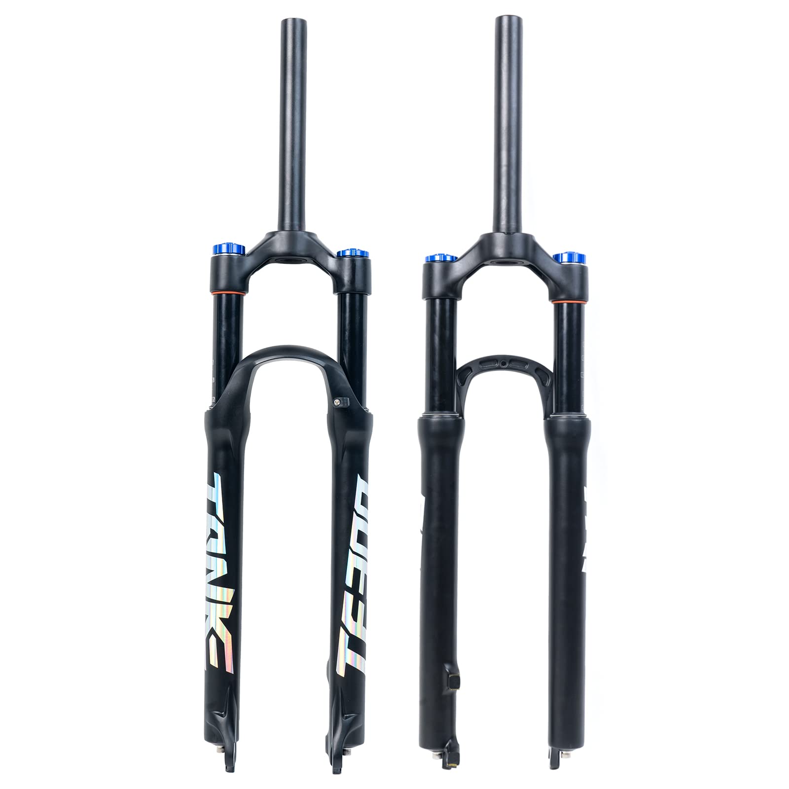 HAIMIM Mountain Bicycle Suspension Forks, 27.5/29 inch MTB Bike Front Fork with Rebound Adjustment, 100mm Travel 28.6mm Threadless Steerer (Black, 29inch)