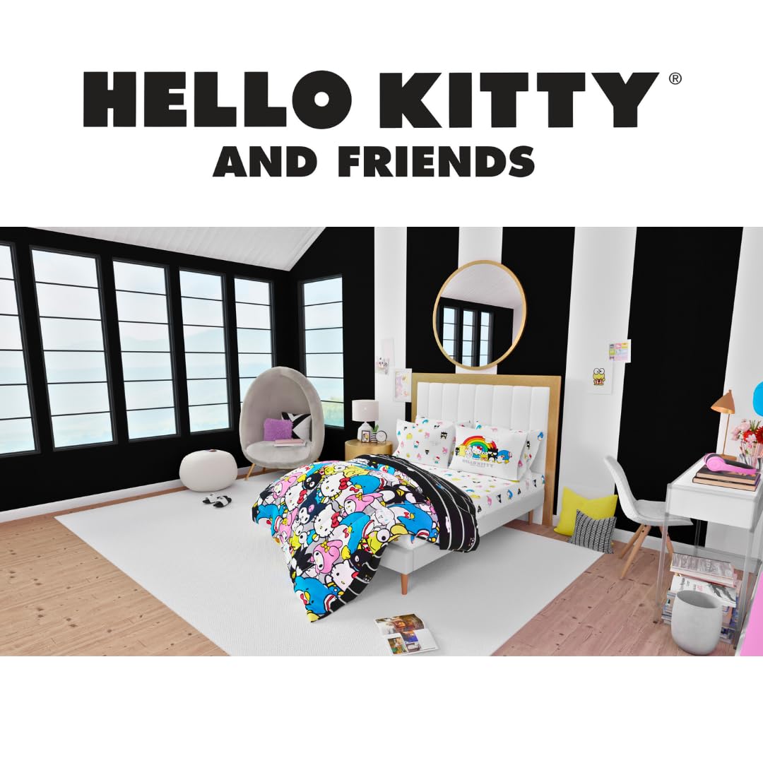 Franco Sanrio Hello Kitty & Friends Bedding 7 Piece Super Soft Comforter and Sheet Set with Sham, Full, (100% Official Licensed Product) Collectibles