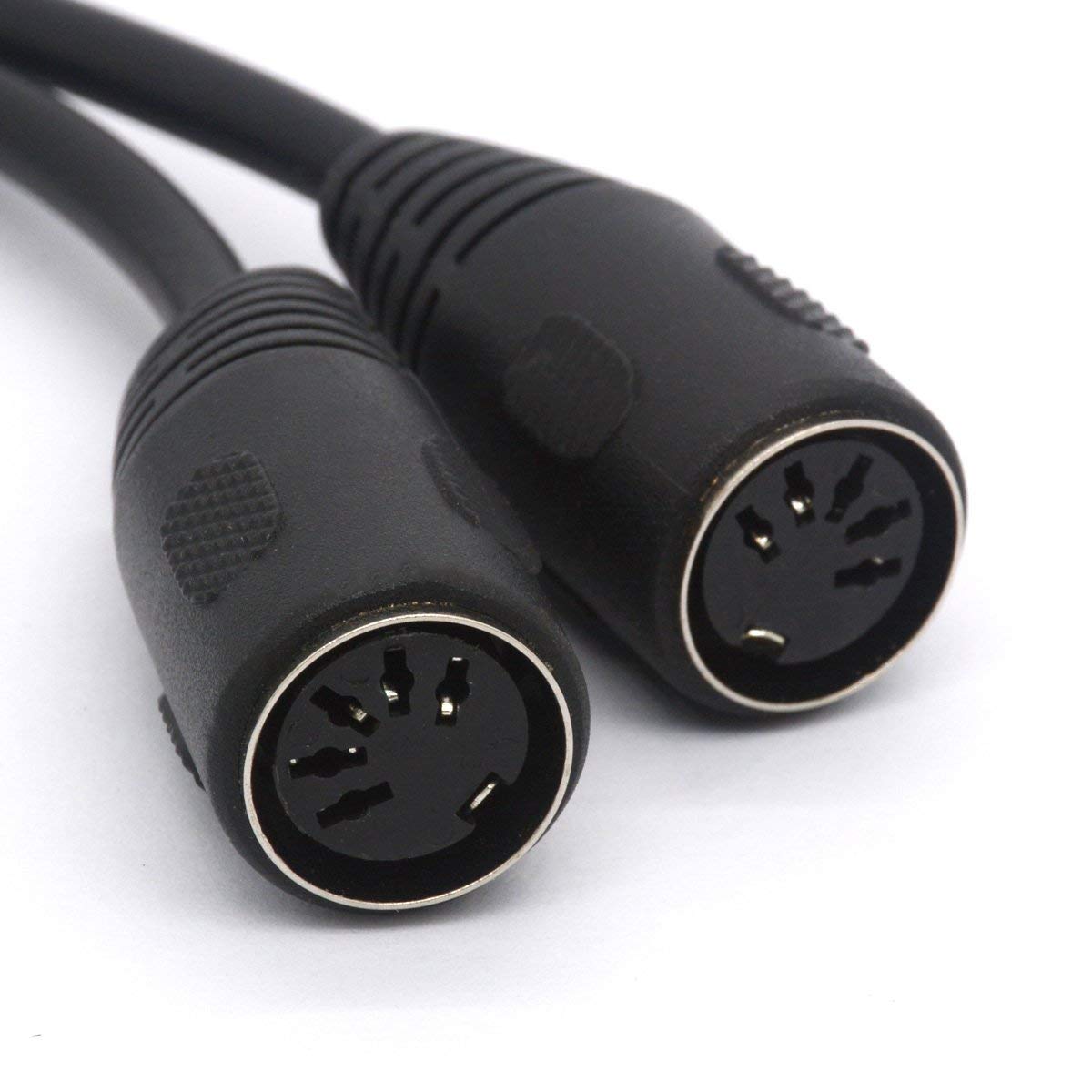 GLHONG MIDI Splitter Cable, MIDI 5 Pin DIN Plug Male to 2 DIN Female Smartphone AUX Headphone Stereo Jack Adapter Y Input Cable for MIDI Keyboard, Electric Piano, Synthesizer, MIDI Guitar