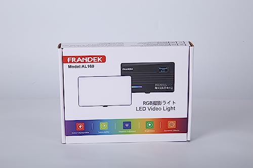 FRANDEK Portable Light for Photography, 4000mAh Rechargeable RGB On-Camera Video Lights 360°Full Color, LED Soft Video Conference Lighting Dimmable 2500K-9000K, Selfie Lighting for Live Streaming