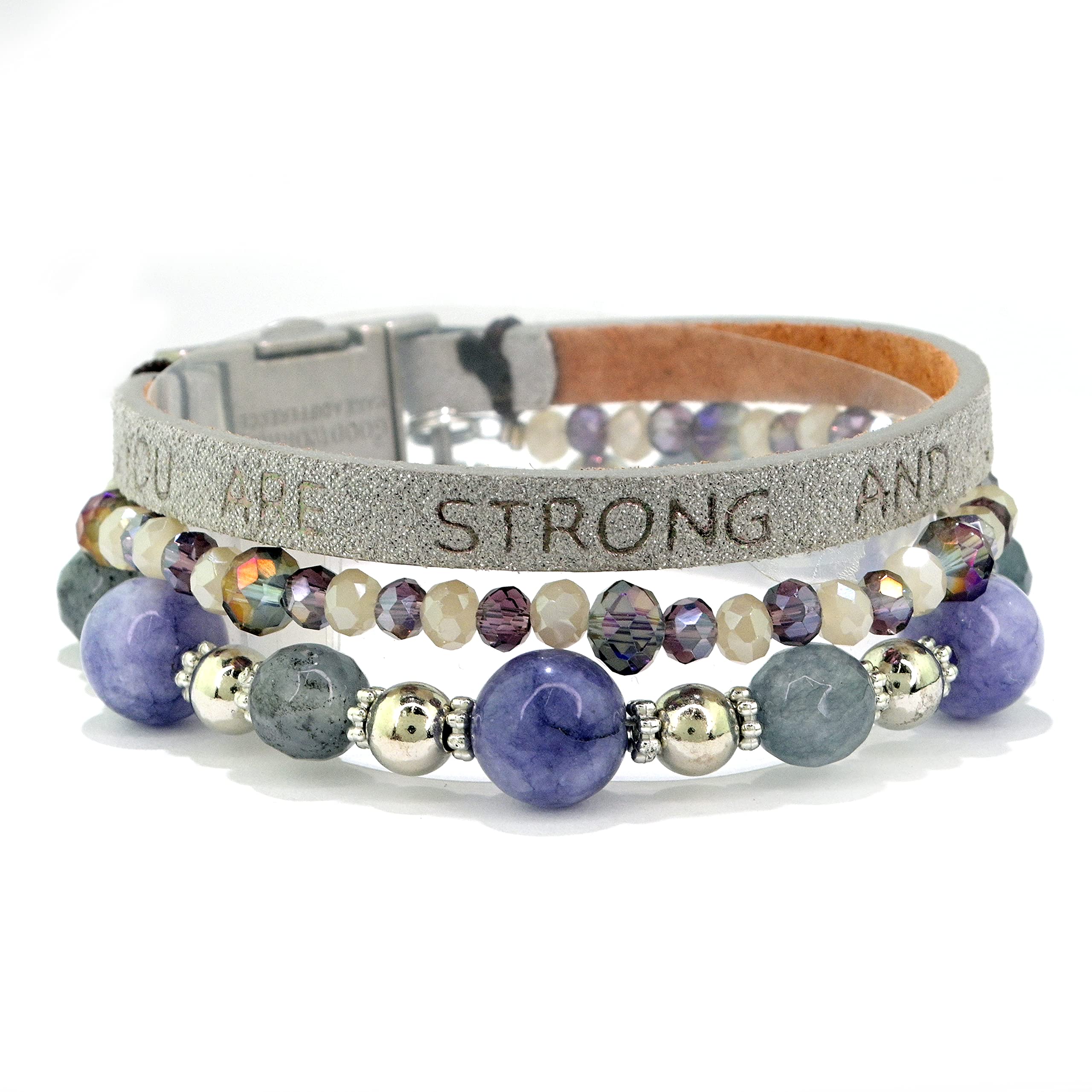 Good Works Inspirational Strong and Courageous Magnetic Cuff Bracelet