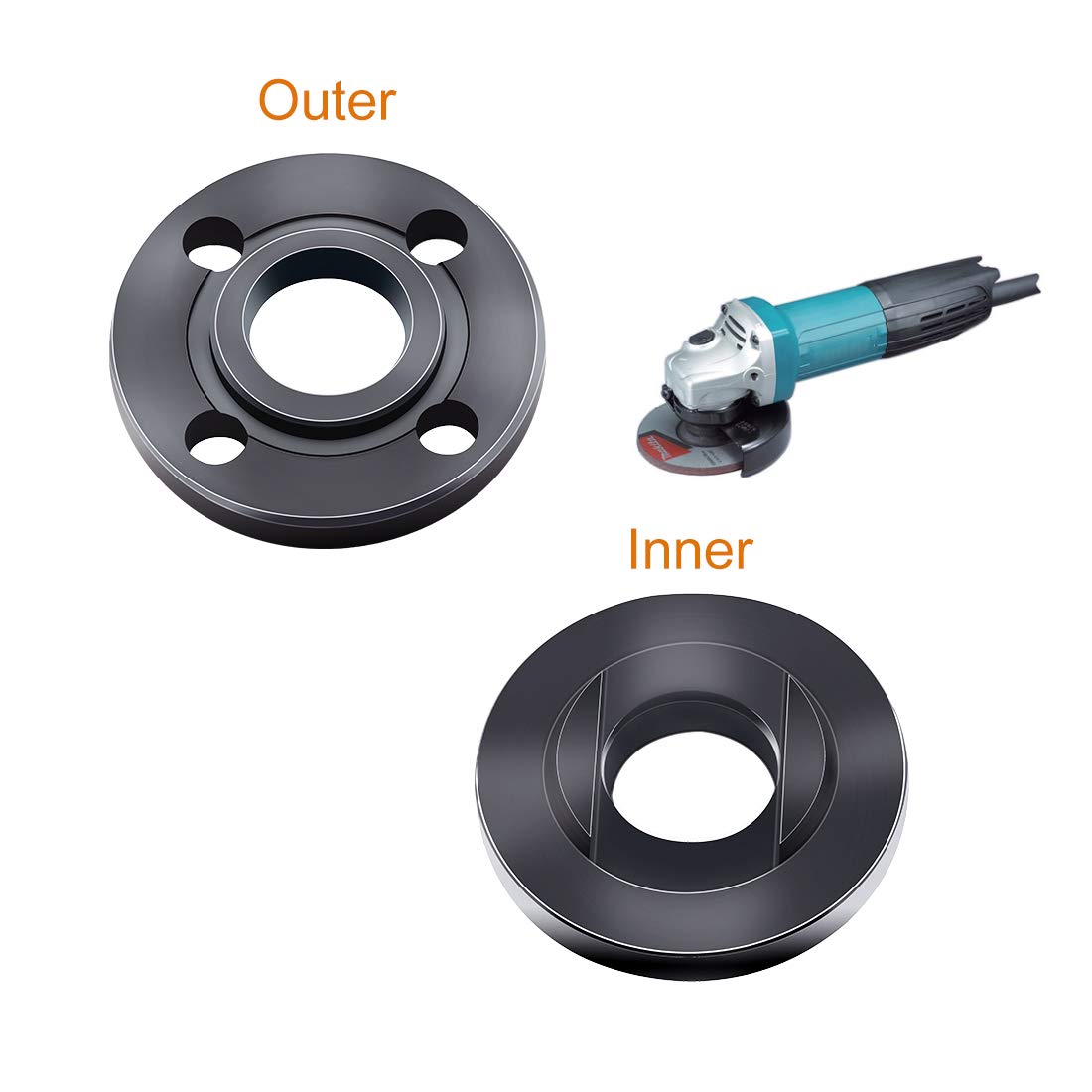 Grinder 5/8-11 Flange Angle Wrench Spanner Metal Outer Inner Lock Nut kit for Dewalt Milwaukee Makita Bosch BLack & Decker Ryobi 193465-4