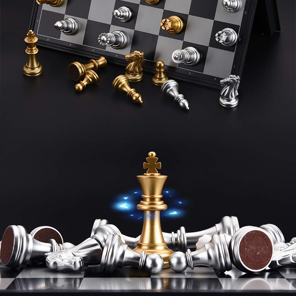 GOOFFY Chess 18.5 Inches Large Chess Magnetic Travel Chess Set with Folding Chess Board, Chess Plastic Portable Folding Chess Board, Travel Chess Board Game Sets, Chess Rules Game for Adults Kids ches
