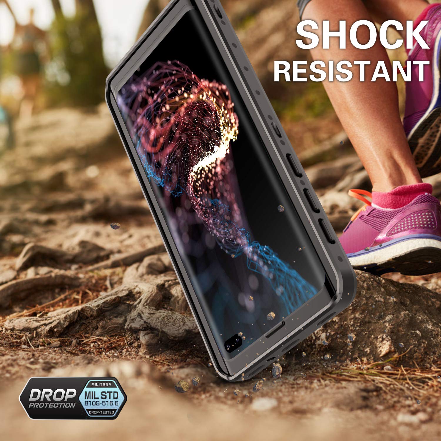 GOLDJU Samsung Galaxy S10 Plus Waterproof Case,S10 Plus Built in Screen Protector 360° Full Body Protective Shockproof Dirtproof Sandproof IP68 Underwater 6.4
