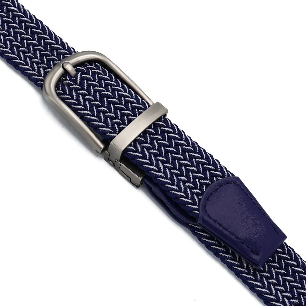 Huyfhksd Multicolored Braided Stretch Belt Reversible Elastic Woven Belts for Men and Women, Both Sides Available