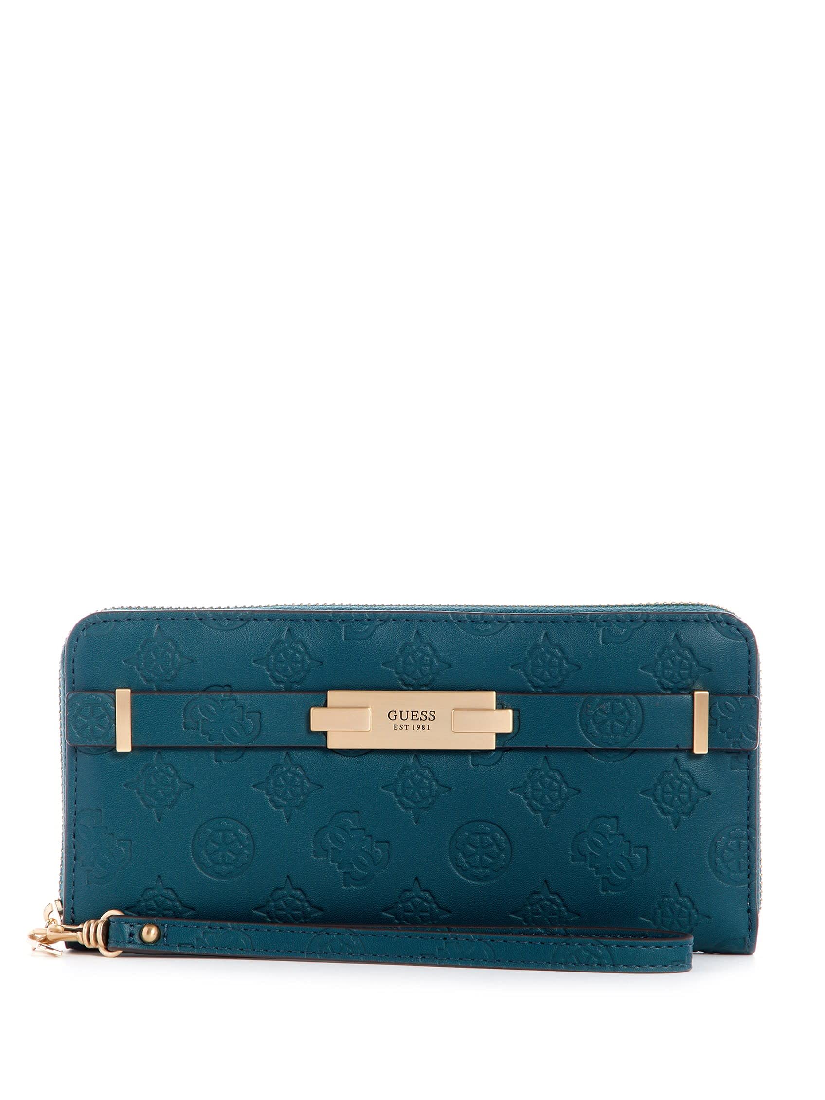 GUESS Bea Large Zip Around Wallet, Pine