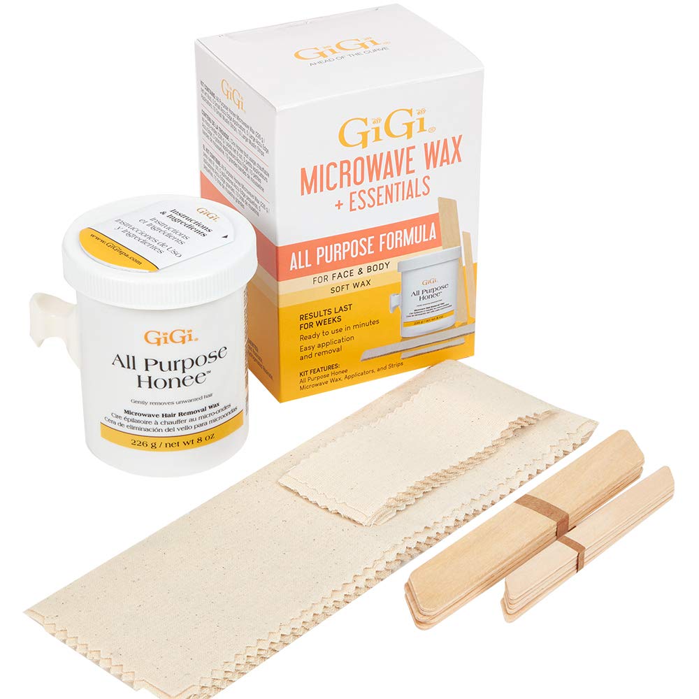 GiGi Microwave Hair Removal Wax, All Purpose Honee, with Essentials
