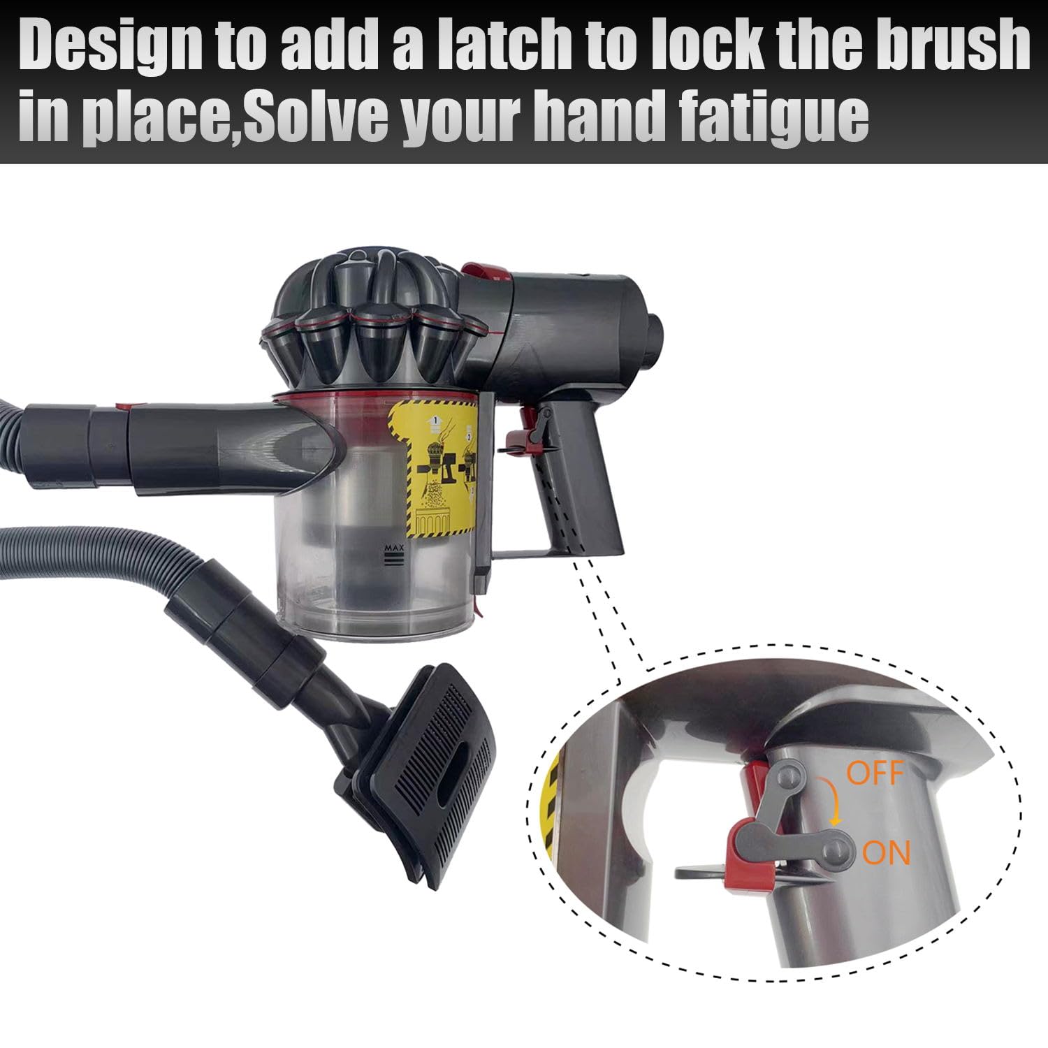 Groom Tool Attachments Brush & Extension Vacuum Hose with Trigger Lock,Pet Grooming Vacuum Brush Compatible with Dys.on V15 V12 V11 V10 V8 V7 Vacuum-3Pcs