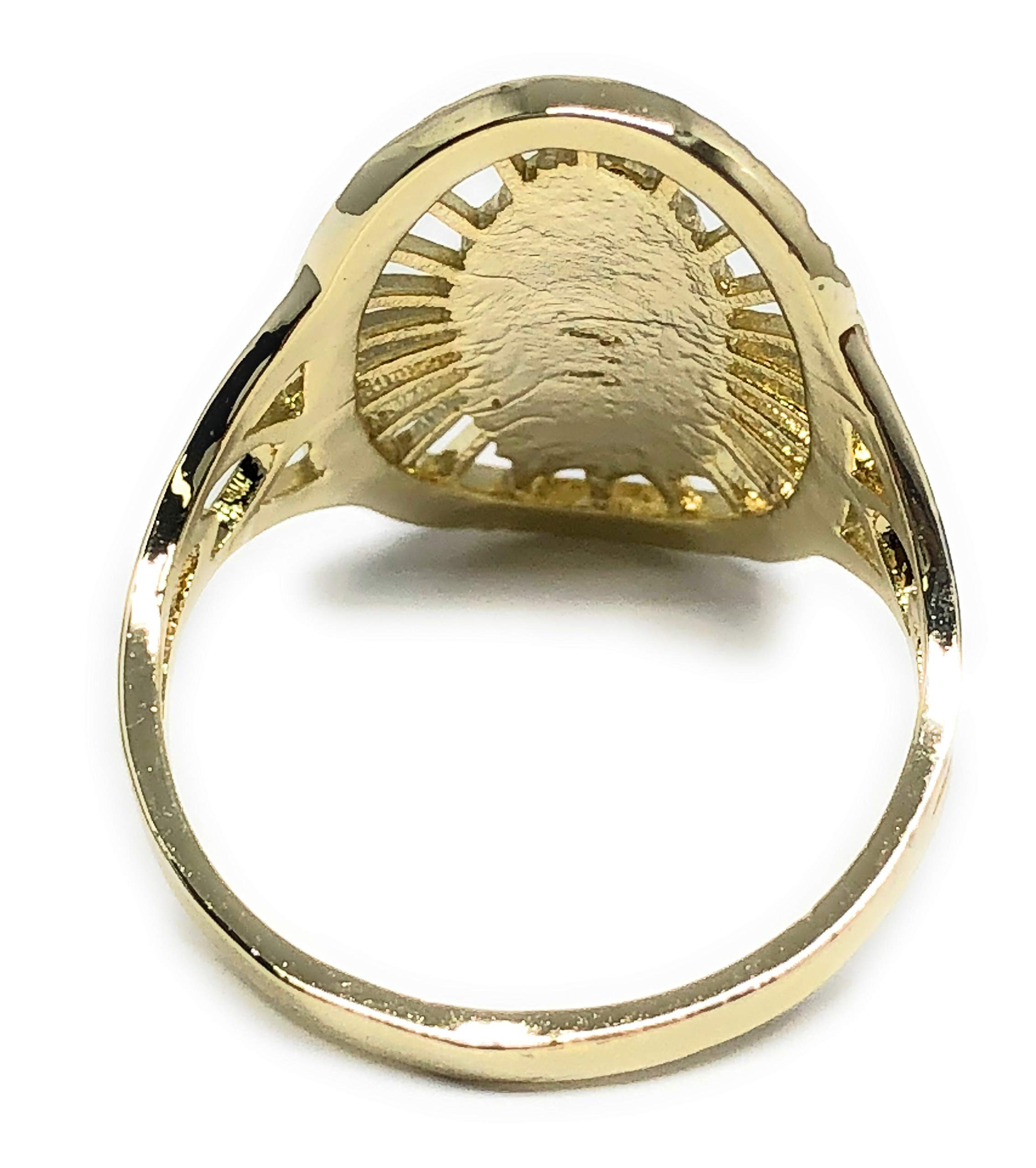 Fran & Co. Gold Plated Women's Tri-Color Virgin Mary Ring Virgen de Guadalupe Anillo (6)