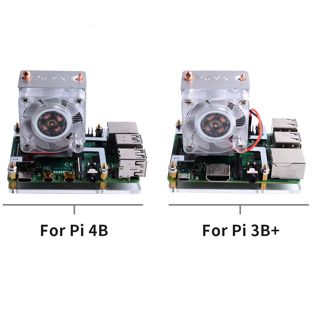 GeeekPi ICE Tower Cooler for Raspberry Pi, Cooling Fan for Raspberry Pi, RGB Cooling Fan with Heatsink for Raspberry Pi 4 Model B & Raspberry Pi 3B+ & Raspberry Pi 3 Model B