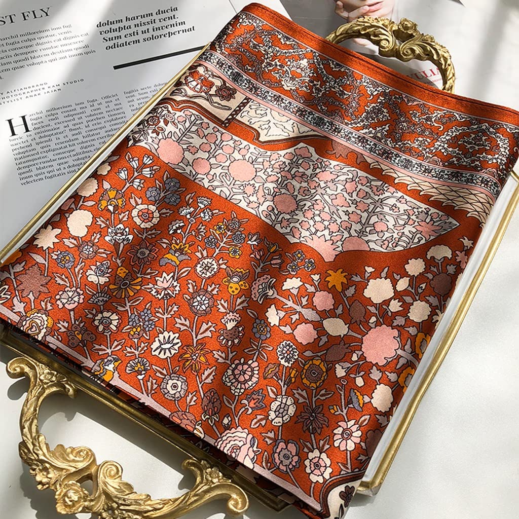 GPPZM Satin Silk Scarf Silk Women's Spring and Autumn Long Mulberry Silk Scarf Shawl Dual-use (Color : A, Size : 175cm)
