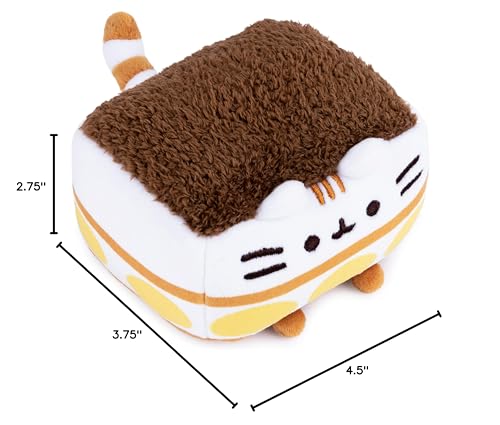 GUND Pusheen Tiramisu Plush Squishy, Stuffed Animal for Ages 8 and Up, White/Brown, 4”