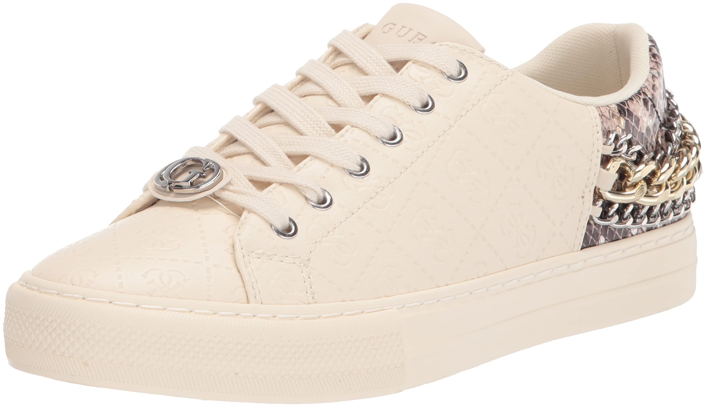 Guess Women's LYBA Sneaker, Chic Cream/Natural, 9