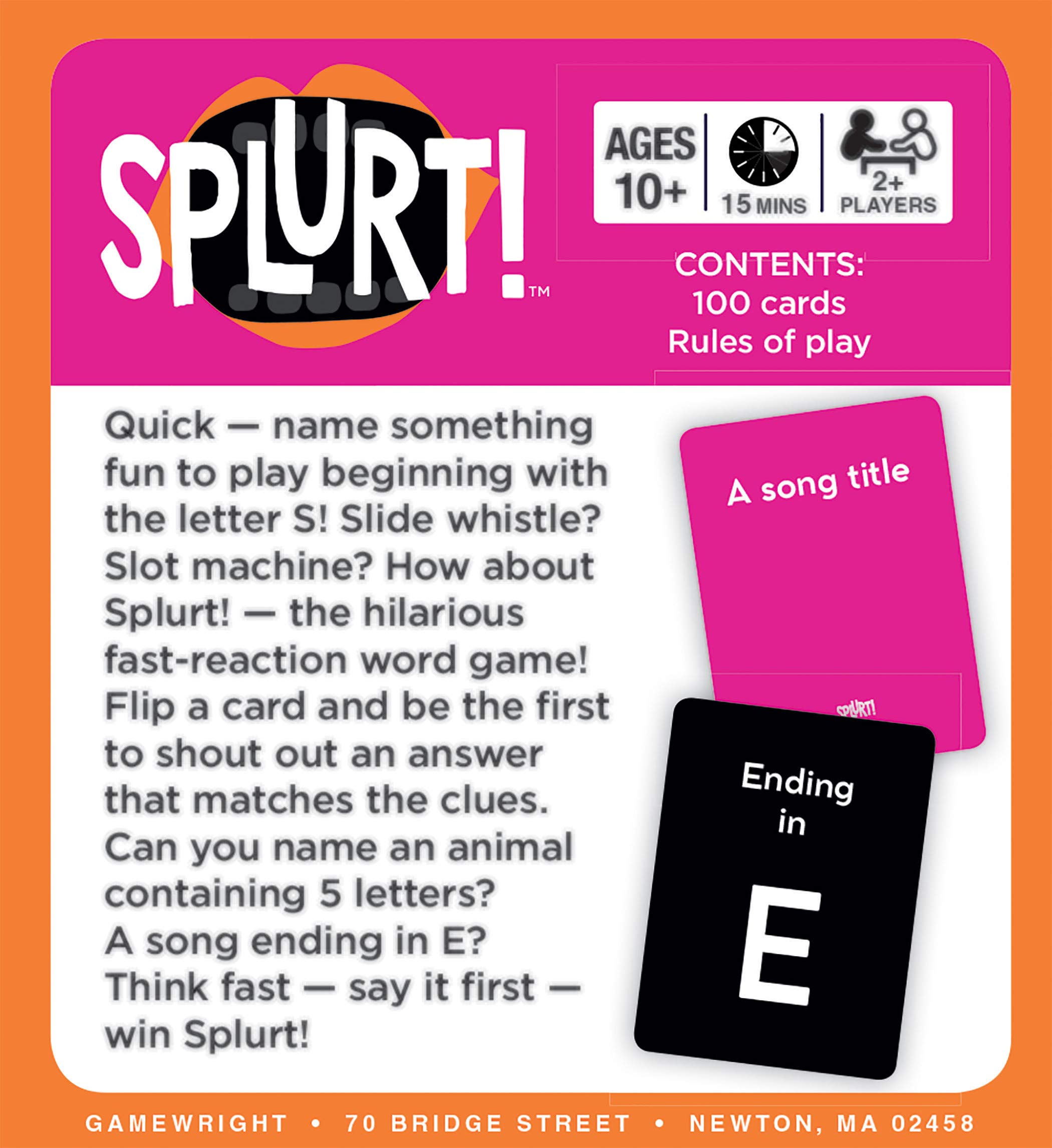 Gamewright - Splurt! - Portable Party Card Game - Think Fast. Say it First!,Pink