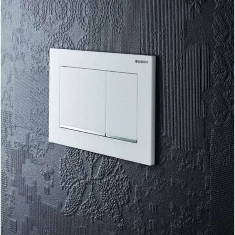 Geberit G115883KK1 Sigma 30 Dual Flush 1.6/0.8 GPF Actuator Plate White/Polished Gold
