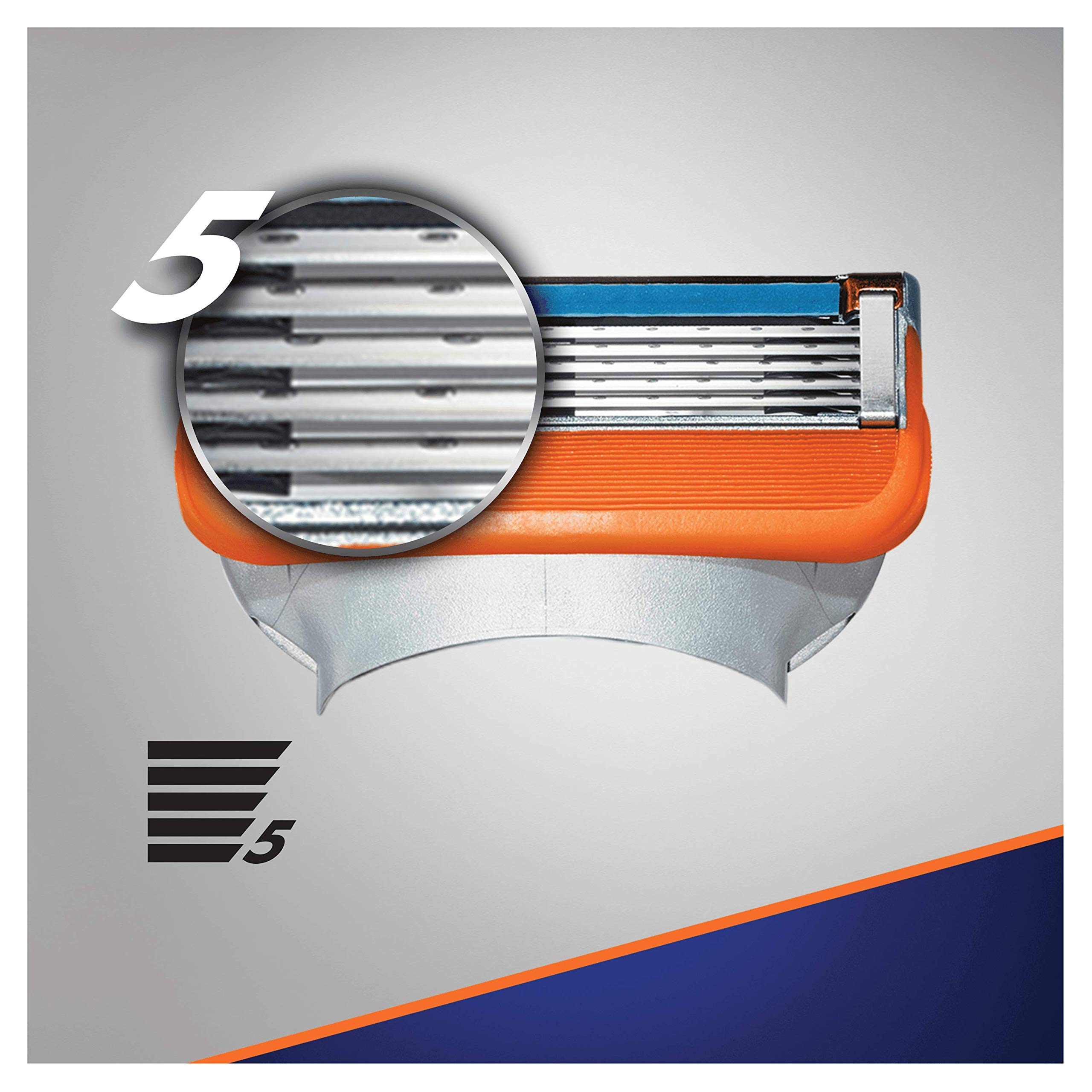 Gillette Fusion 5 Razor Blades with Trimmer Blade for Precision and Anti-Slip Coating, 14 Replacement Blades