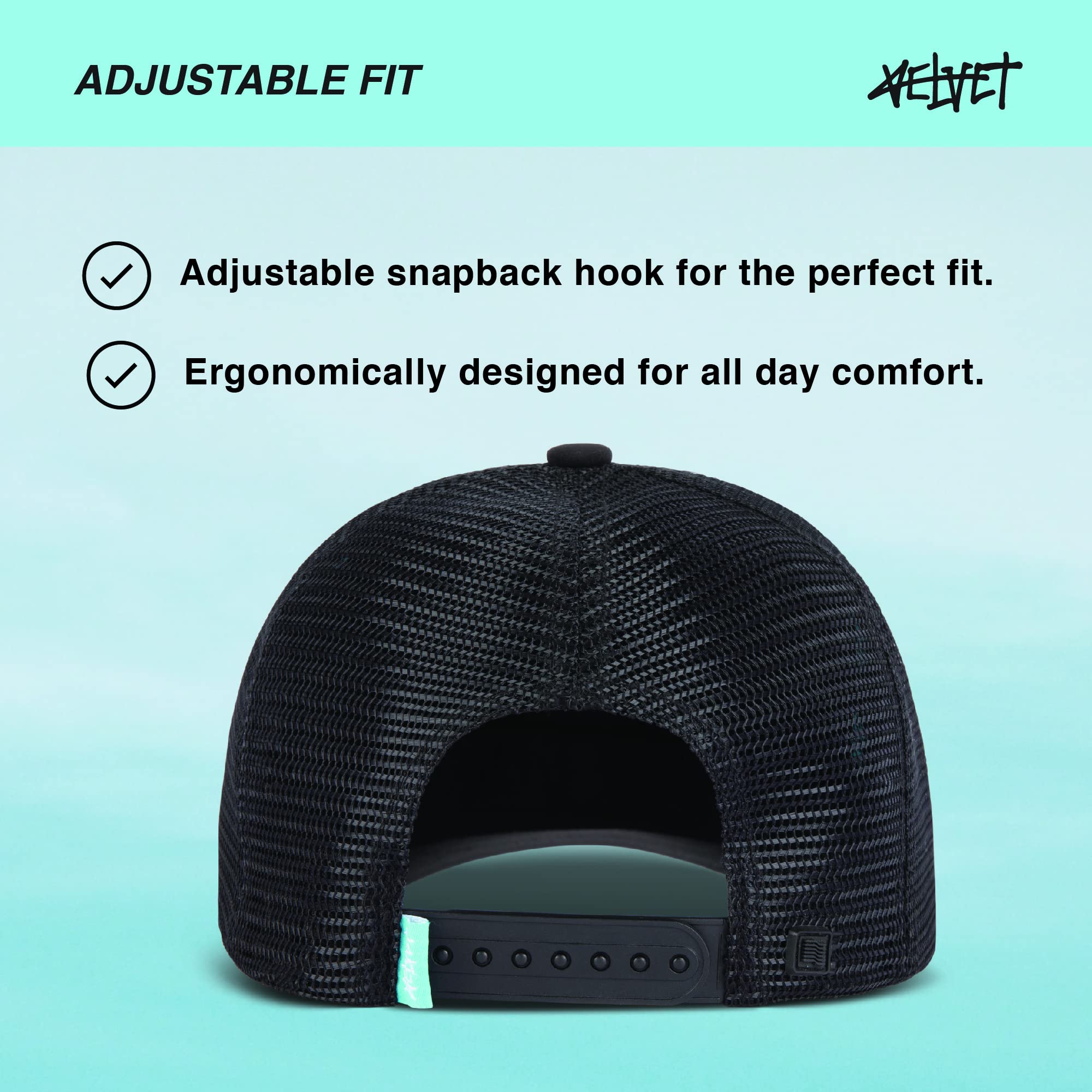 Hydro Waterproof Trucker Men's Hat, Performance Water Proof Floating Snapback Baseball Cap for Boating, Golf, Gym, Lightweight Headwear with Sweat Resistant Band. One Size Fits All, Unisex Black