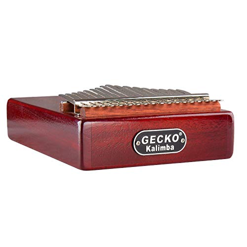 GECKO Kalimba 17 Keys Wide key Thumb Piano builts-in EVA high-Performance Protective Box, Tuning Hammer and Study Instruction.K17MA
