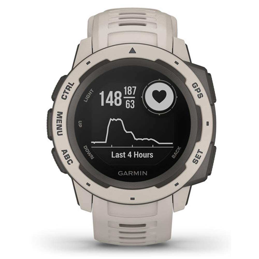 Garmin Instinct Rugged Outdoor Watch with GPS and Heart Rate Monitoring Tundra (010-02064-01) with Deco Essentials 2-Pack Screen Protector Instinct