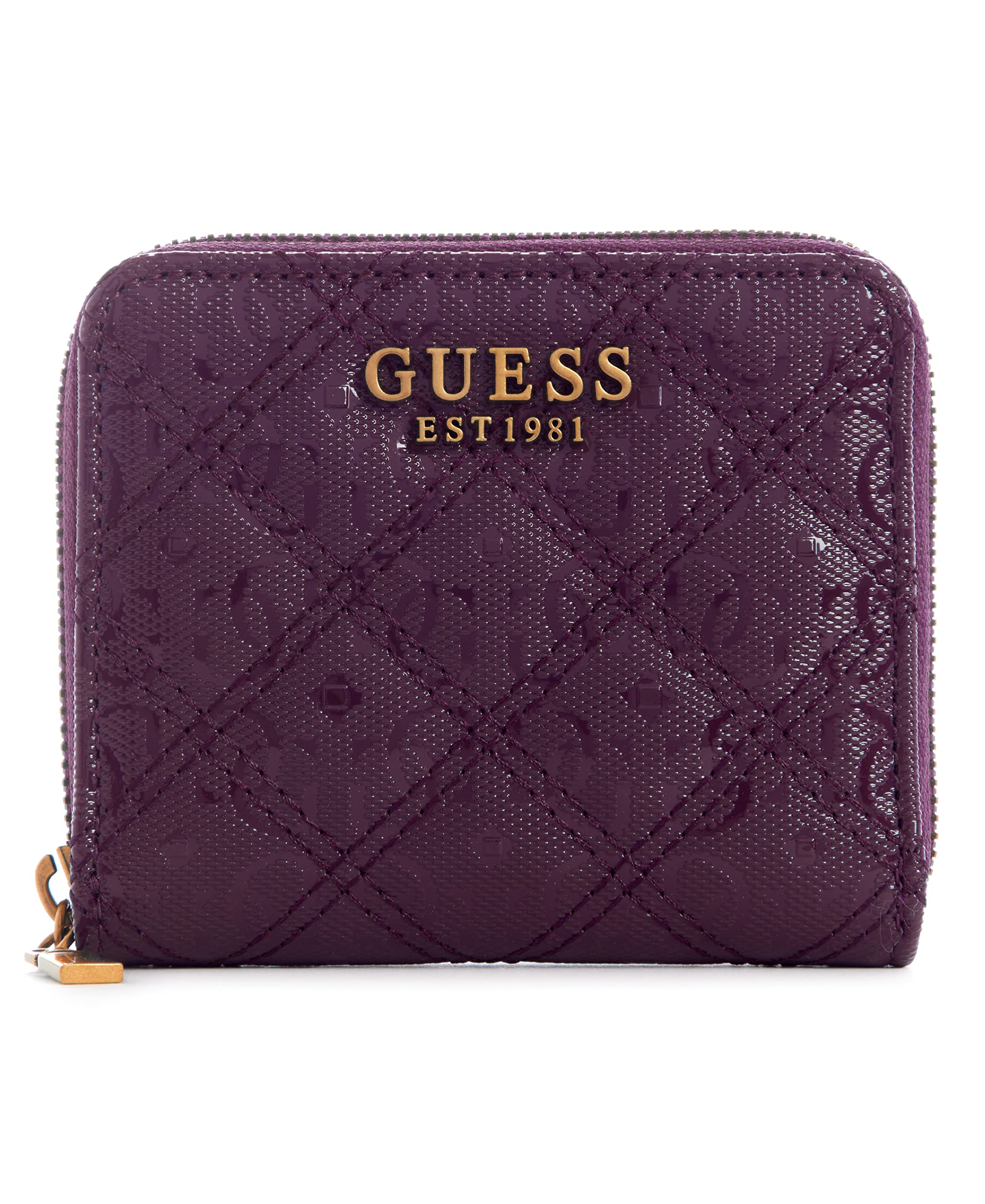 GUESS Gaia Small Zip Around Wallet, Plum