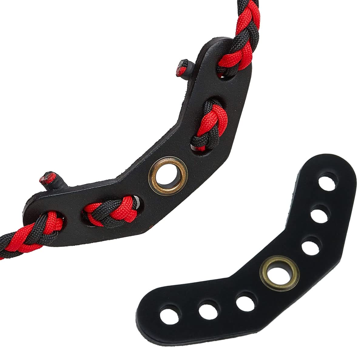 Haidong 2 pcs Leather Bow Yoke Black Leather Bow Yoke with Metal Grommet for Compound Bow Wrist Sling