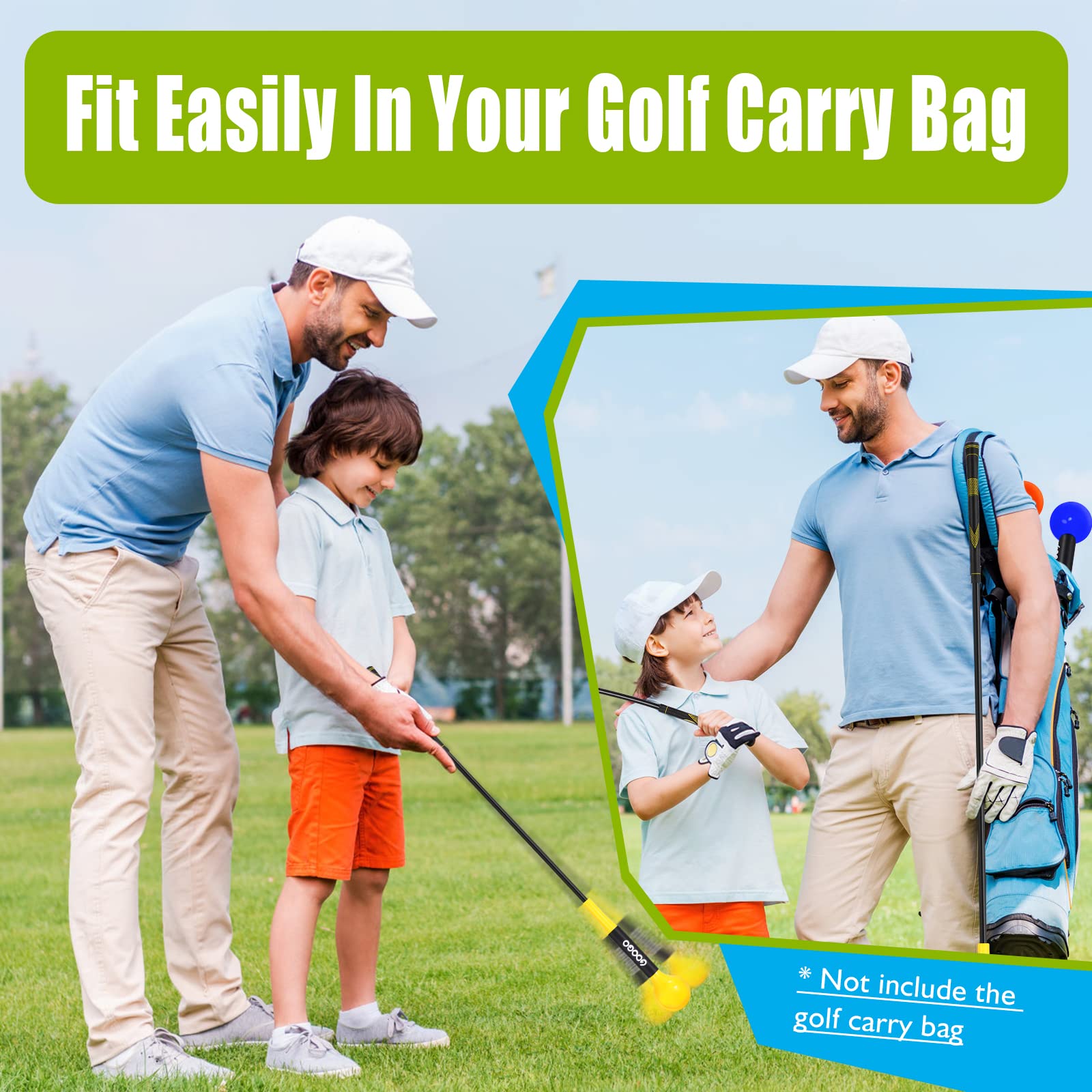 Googo Golf Flex Swing Trainer Aid, 48"/40" Golf Training and Correction Equipment Comes with Arm Band & Alignment Sticks, Golf Warm-up Stick for Strength Flexibility Tempo, for Men Women Beginners