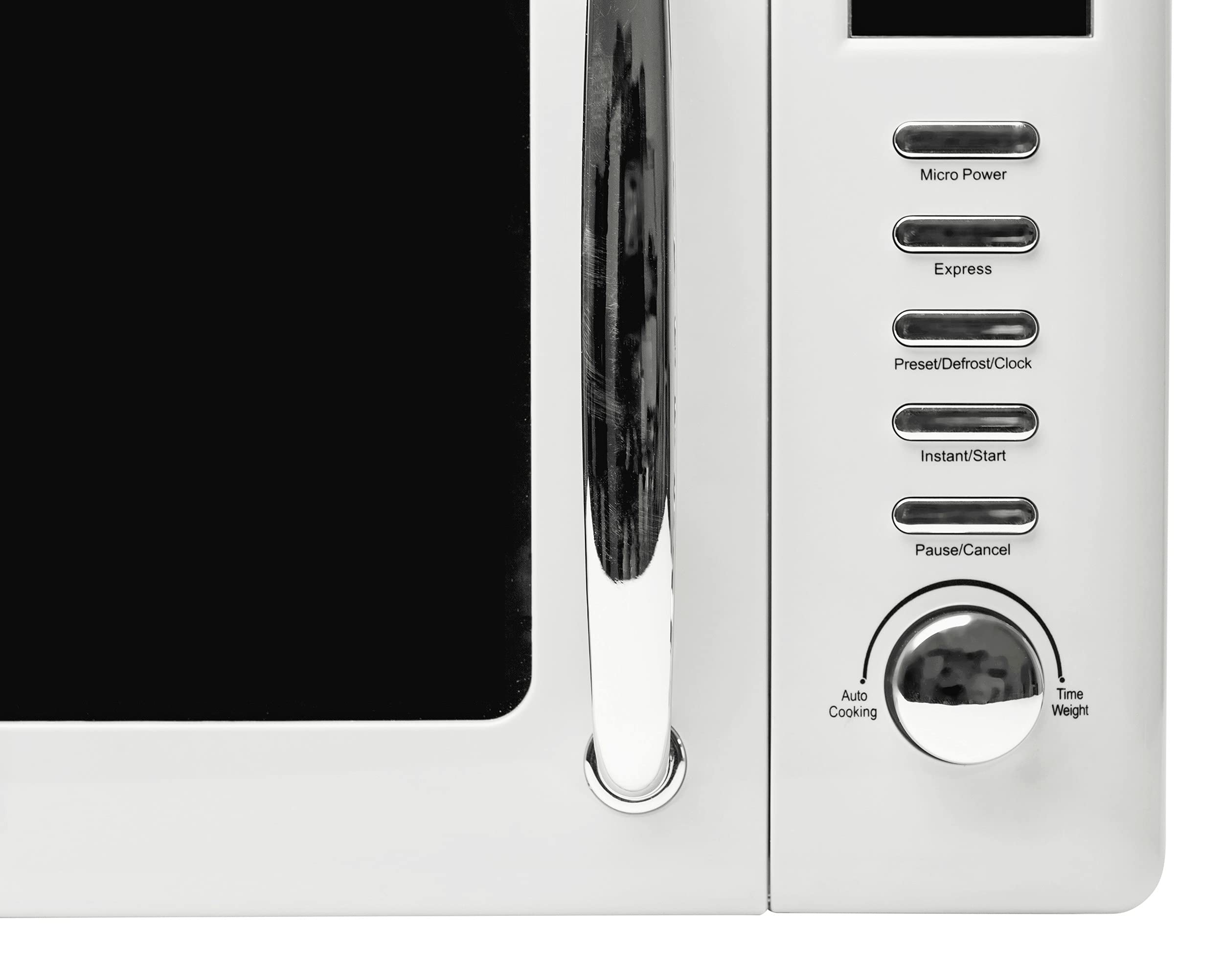 Haden Heritage Vintage 0.7 Cubic Foot 20 Liter 700 Watt Countertop Microwave Oven Kitchen with Turntable and 5 Power Levels, Ivory White