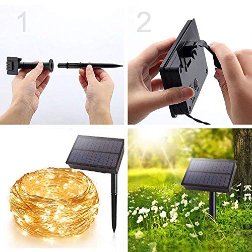 HVIKOV 200 LED Solar Copper Wire String Lamp Led Strip Fairy Garland Outdoor Garden Decorative Light Wedding Christmas Decoration