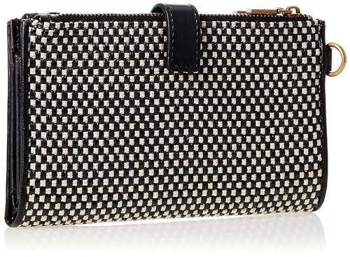 GUESS Izzy Double Zip Organizer Wallet, Black/Natural