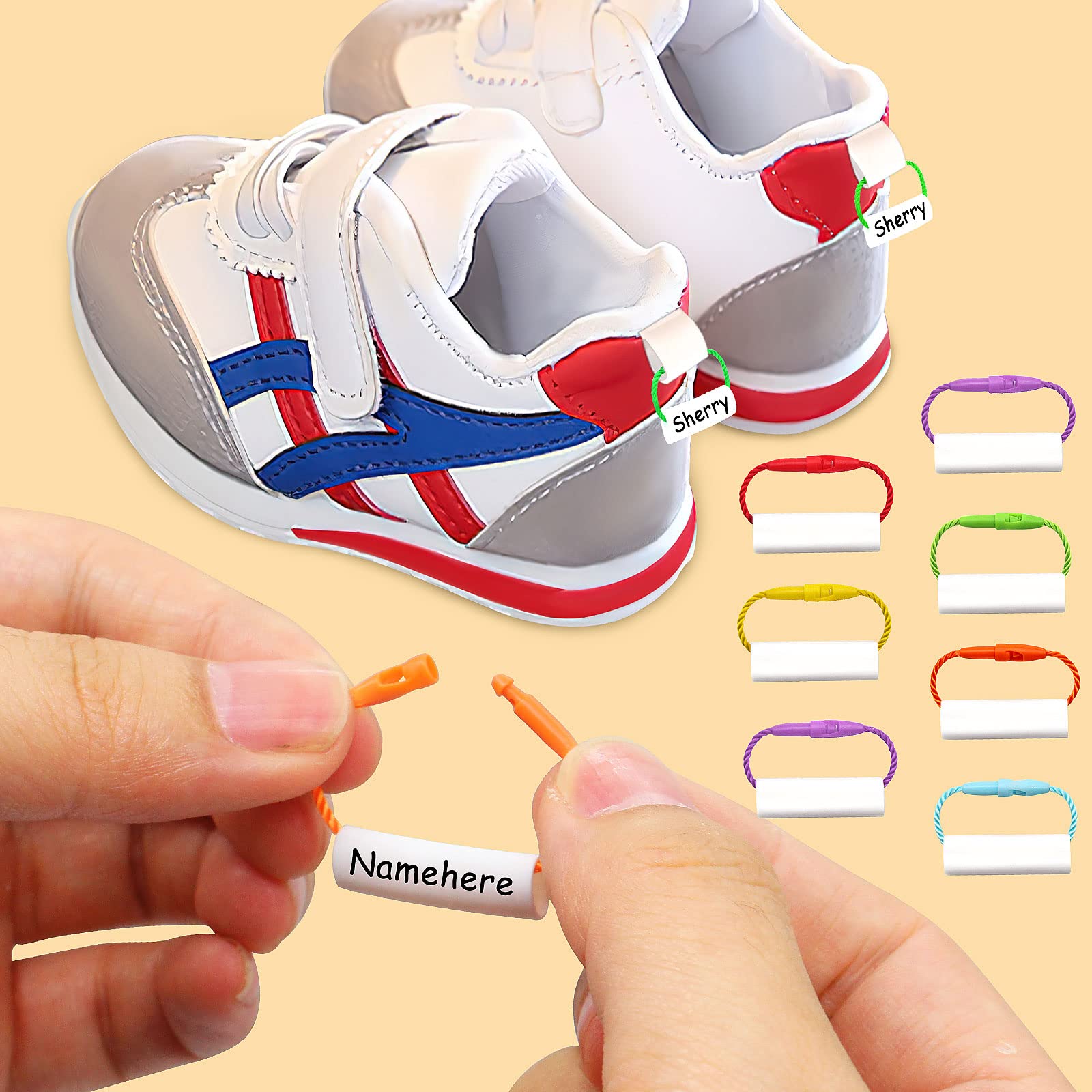 HVSWLY 40PCS Waterproof Shoe Tags, Water Bottles Labels，Daycare Labels Name Tags for School Bags, Umbrellas, Travel Luggage, Writable Blank Name Labels for Distinguish Children's Items