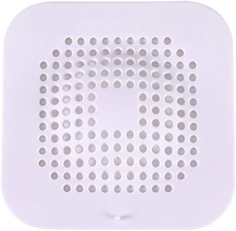 White Drain Hair Catcher, Silicone Shower Drain Hair Catcher Cover with Detachable Suction Cups Drain Hair Strainers Bathroom Sink and Bathtub Drain Strainers