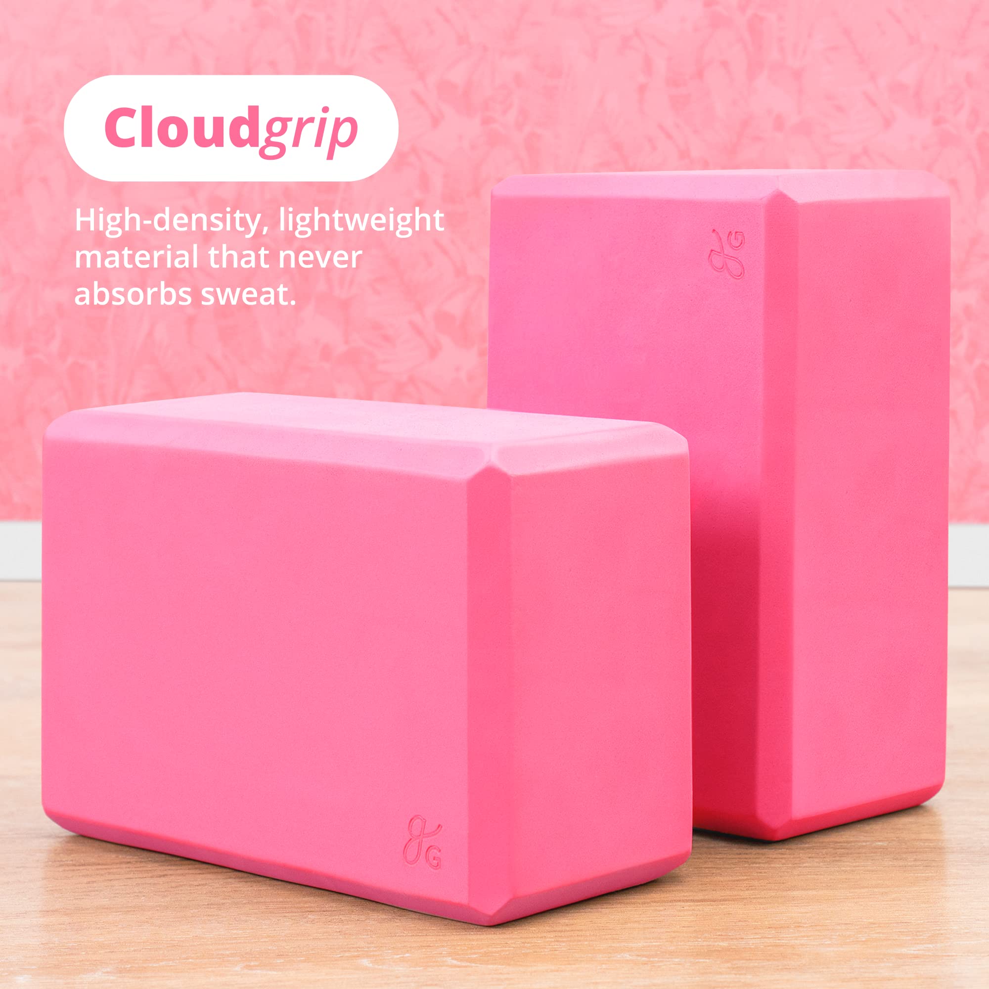 Greater Goods Premium Yoga Blocks for Yoga, Pilates, or Meditation, Watermelon Pink, (Pack of 2)