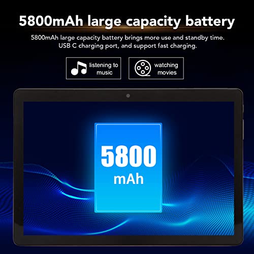 HEEPDD 10.1 Inch Tablet, Portable Tablet 8GB RAM 256GB ROM 1920x1200 Golden 5MP 13MP (US Plug)